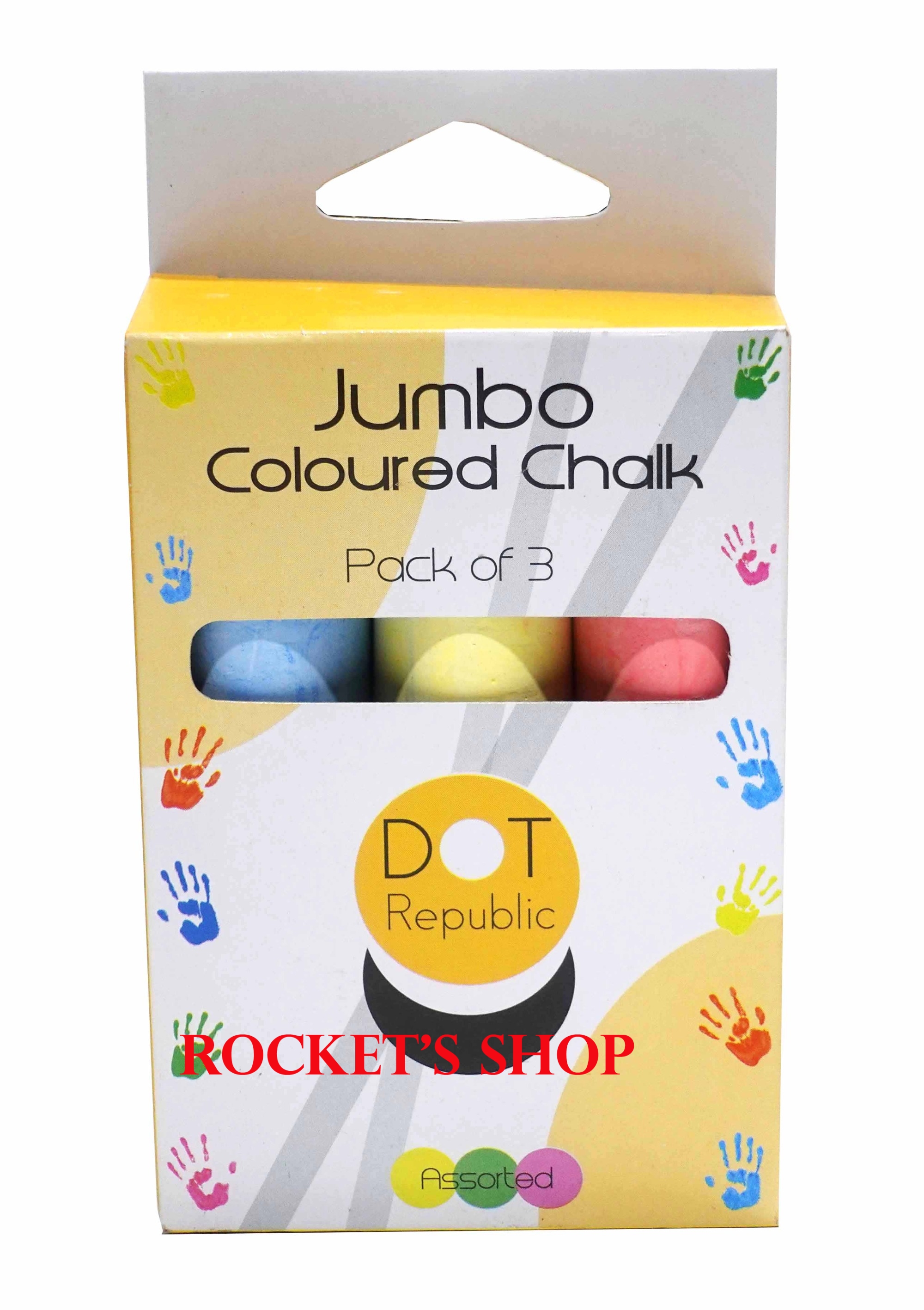 JUMBO COLS CHALK 3 PC PK,School supplies