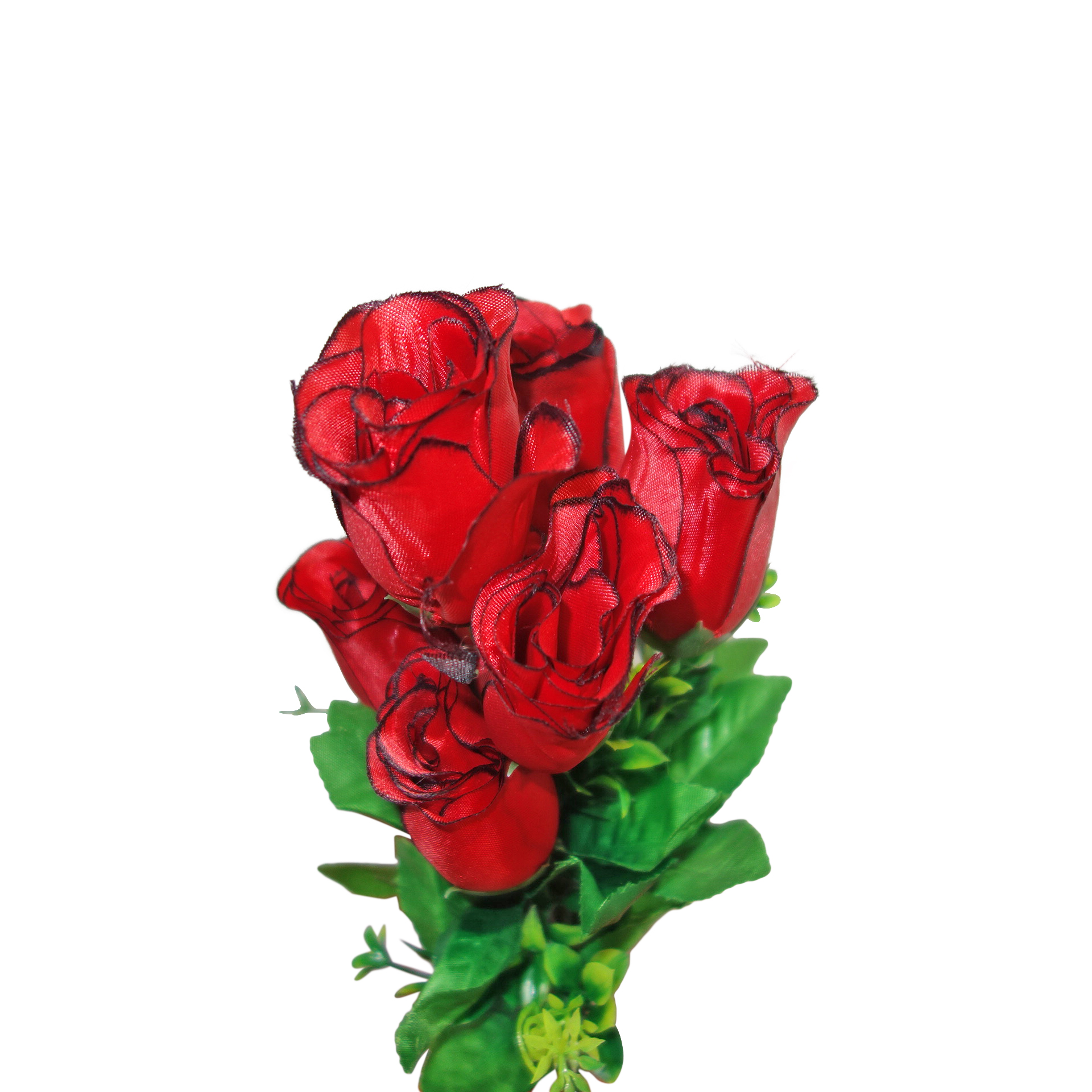 BOUQUET OF ROSE BUDS/Black Trim,>ARTIFICIAL FLOWERS