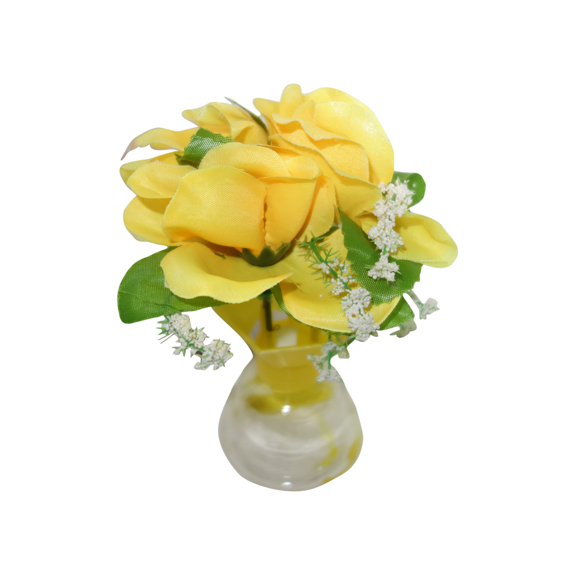 MINI ROSE POSIE IN GLASS VASE,>ARTIFICIAL FLOWERS