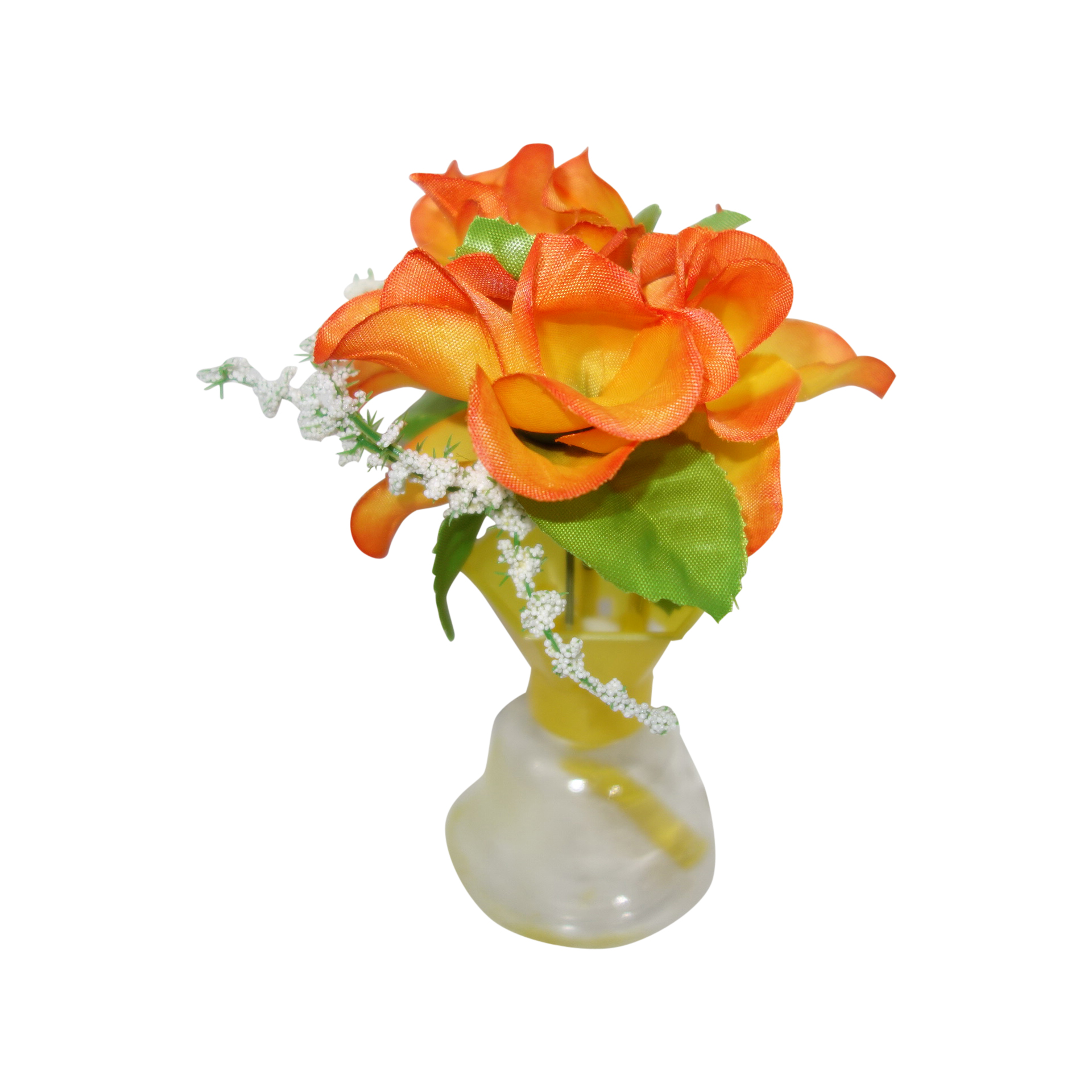 MINI ROSE POSIE IN GLASS VASE,>ARTIFICIAL FLOWERS