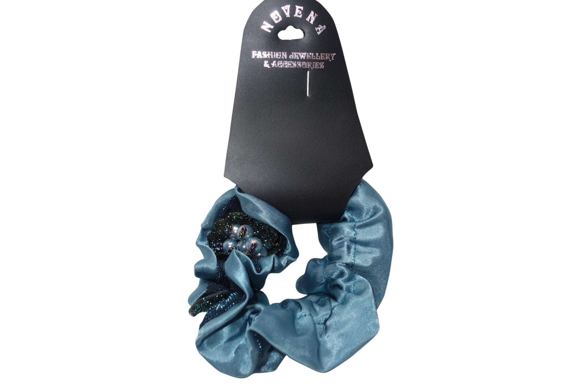 NOVENA POLY SCRUNGIE AQUA BLUE,Scrunchies