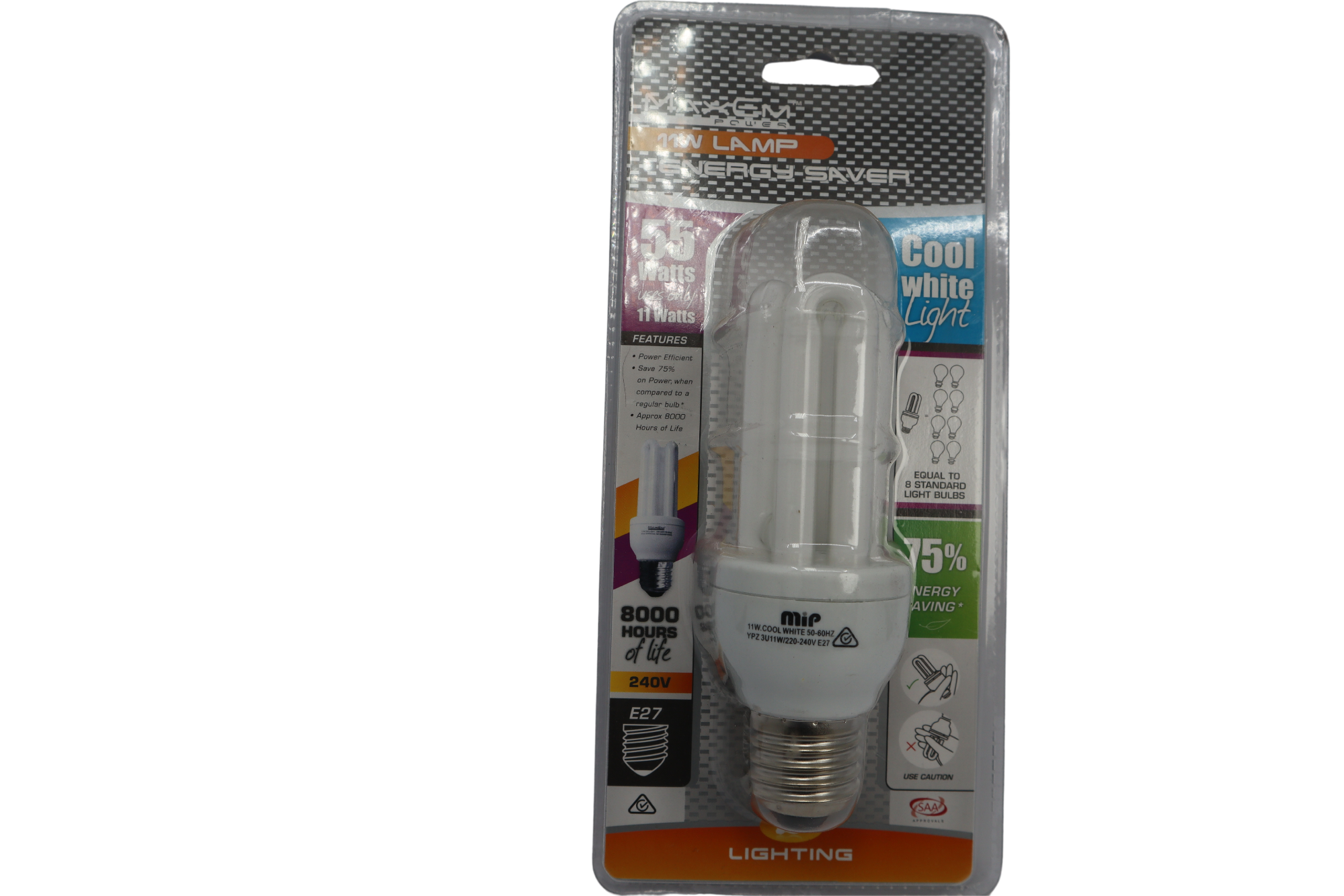 COOL WHITE ENERGY SAVER BULB COOL WHITE 11=75WATTS,Light Bulbs